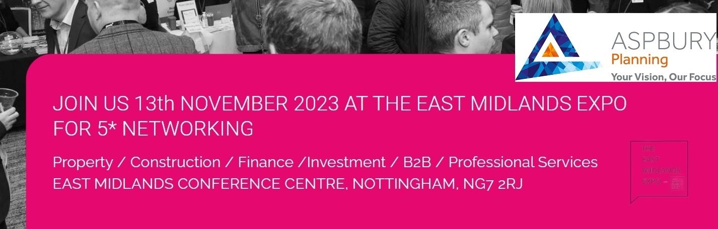 Aspbury Planning | News | We're exhibiting | East Mids Expo 2023